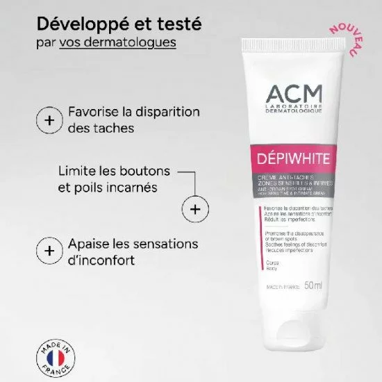 ACM DEPIWHITE CREME ANTI TACHE ZONE SENSIBLES et INTIMES 50ML