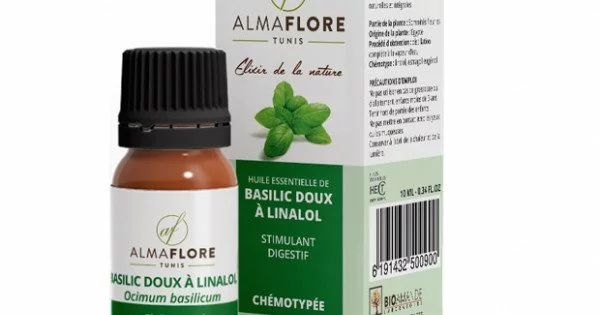 ALMAFLORE Huile Essentielle de Basilic Doux 10ML