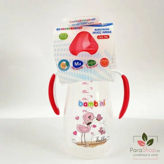 BAMBINI BIBERON LARGE AVEC ANSES 260ML - 902