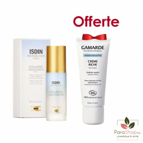 ISDIN PACK Hyaluronic Concentrate Serum + GAMARDE CREME HYDRATANTE ...