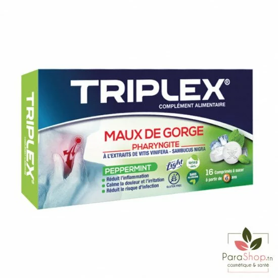 TRIPLEX MAUX DE GORGE MENTHE 16 Comprimes