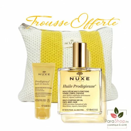 NUXE TROUSSE HUILE PRODIGIEUSE 100ML + Prodigieux huile de douche 30ML OFFERTE