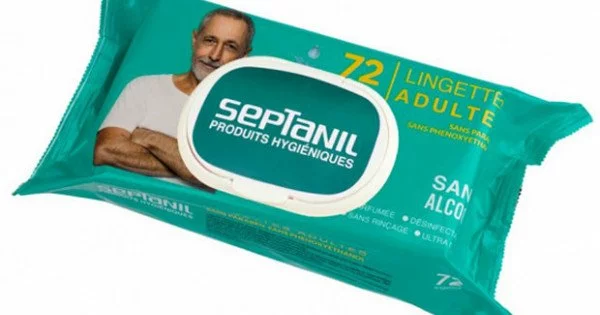 SEPTANIL LINGETTES DESINFECTANTES ADULTE EAU THERMALE BT/72