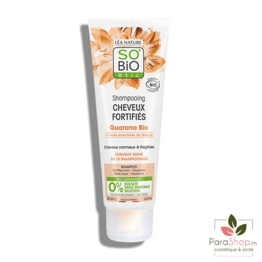 SO BIO SHAMPOOING CHEVEUX FORTIFIÉS GUARANA 250ML