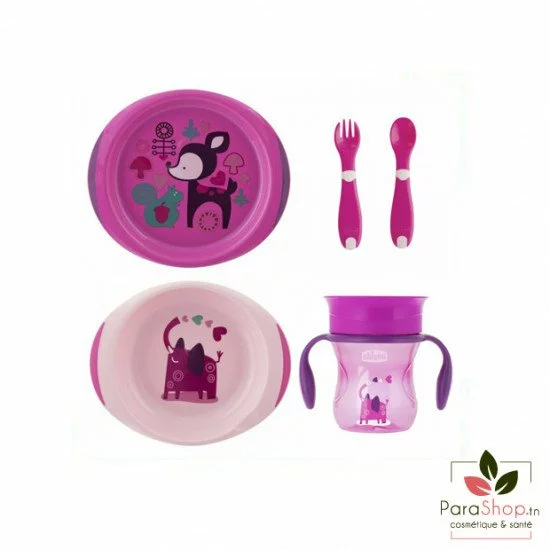 CHICCO ALL YOU NEED SET 12M+ - Coffret Repas Girl CHICCO ALL YOU NEED SET 12M+ - Coffret Repas Girl