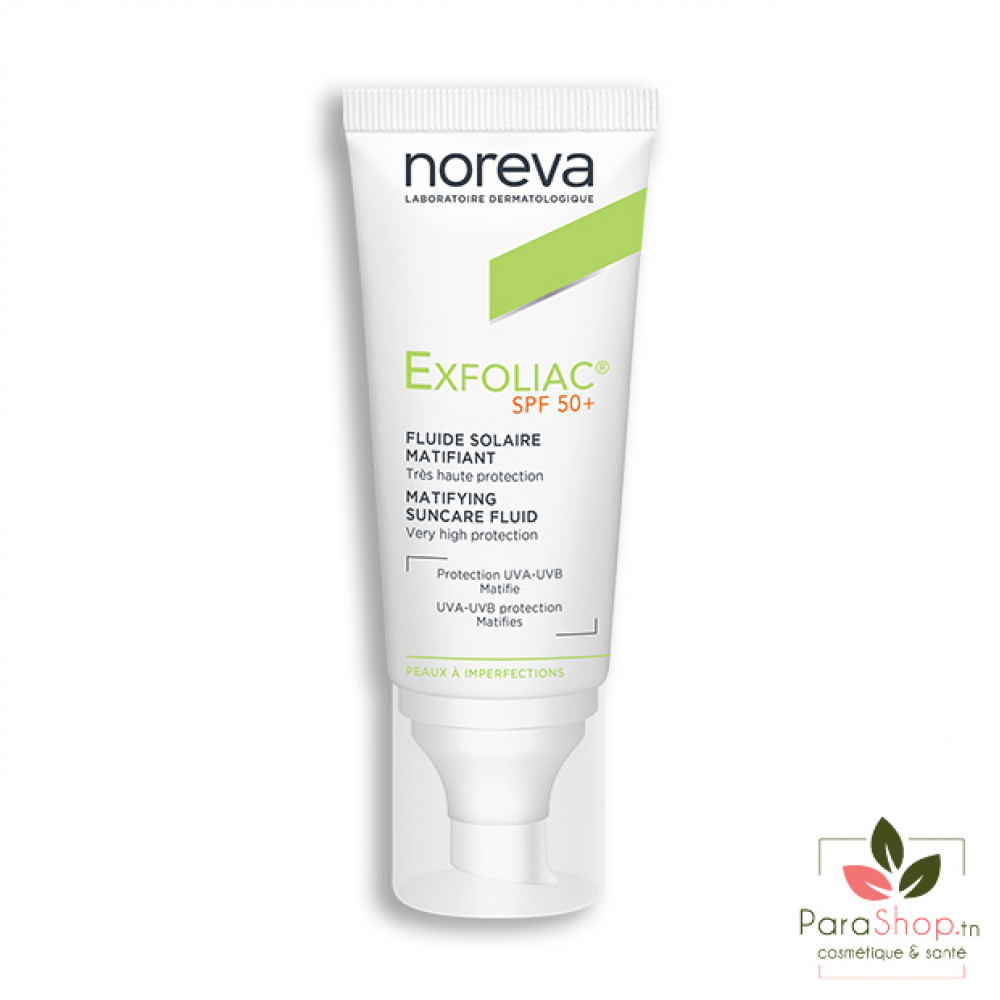 NOREVA EXFOLIAC FLUIDE SOLAIRE SPF 50+ 40ML